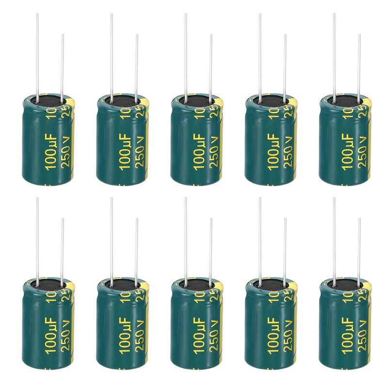 PATIKIL 250V 100uF Electrolytic Capacitors, 10Pcs 16x25mm Aluminum High ...