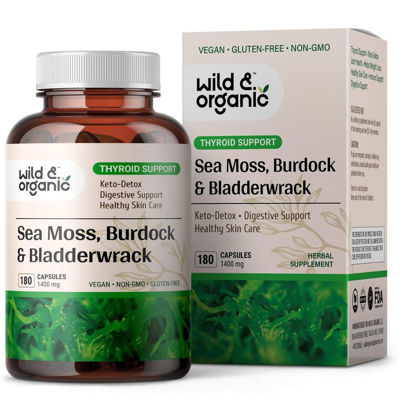 Wild & Organic Sea Moss Capsules - Irish Sea Moss Complex with ...