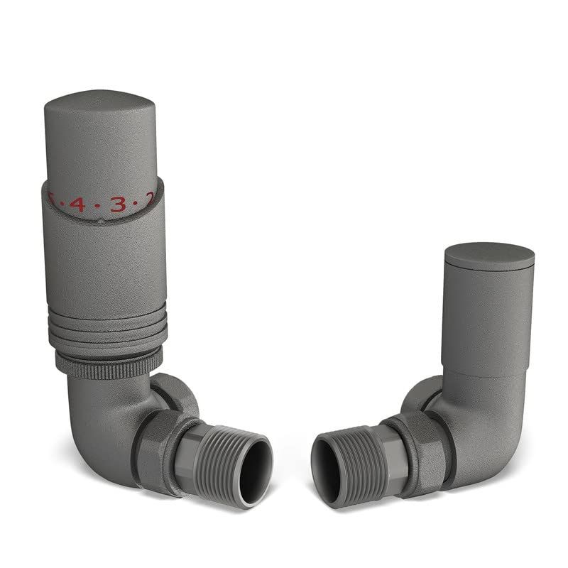UK Radiators Natural Pewter Thermostatic Radiator Valve 15mm Corner ...