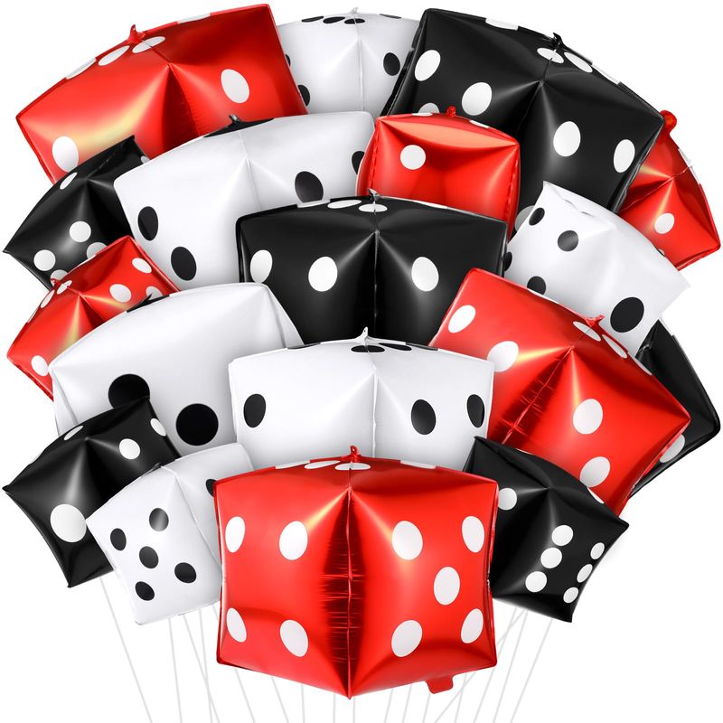MiniInflat 18 Pcs Jumbo Dice Balloon Casino Theme Party Balloon ...