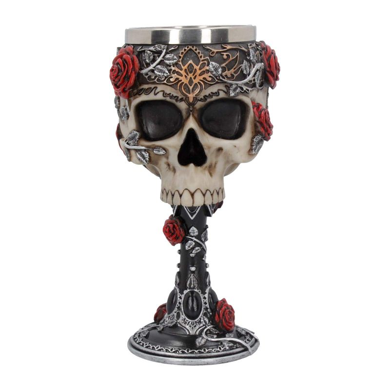 Nemesis Now B4327M8 Gothic Roses Goblet 18cm Black, Resin w/stainless ...