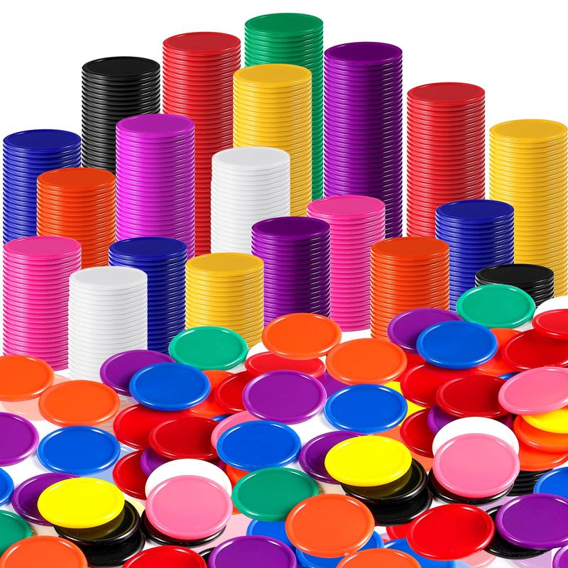 Coopay 1000 Pieces 1 Inch Bingo Chips Bulk, 10 Colors Bingo Markers for ...