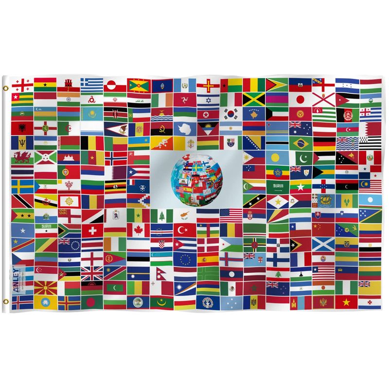 ANLEY Fly Breeze 3x5 Feet Global World Flag - Vivid Color and Fade ...