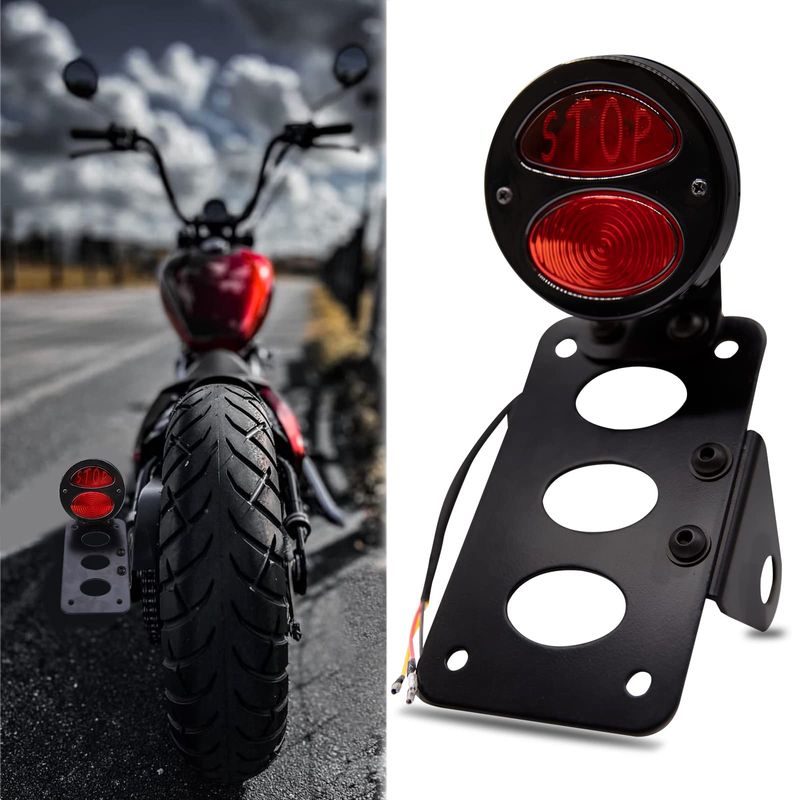 Motorcycle Tail Lights with Side License Plate Bracket Brake Lights ...