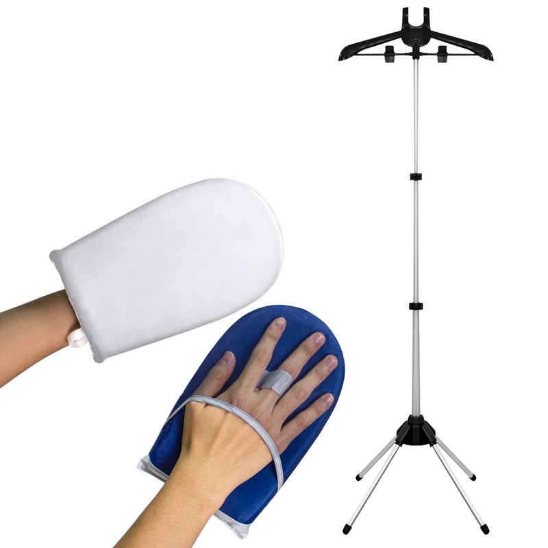 Steamer Hanger Stand with Garment Steamer Ironing Gloves,Garment hanger ...