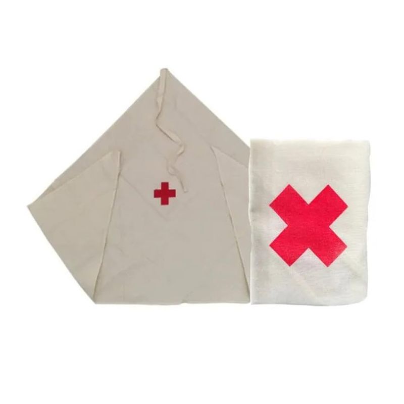 DeaHea 2 Pack First Aid Triangular Bandage with Red Cross Sign Fabric ...