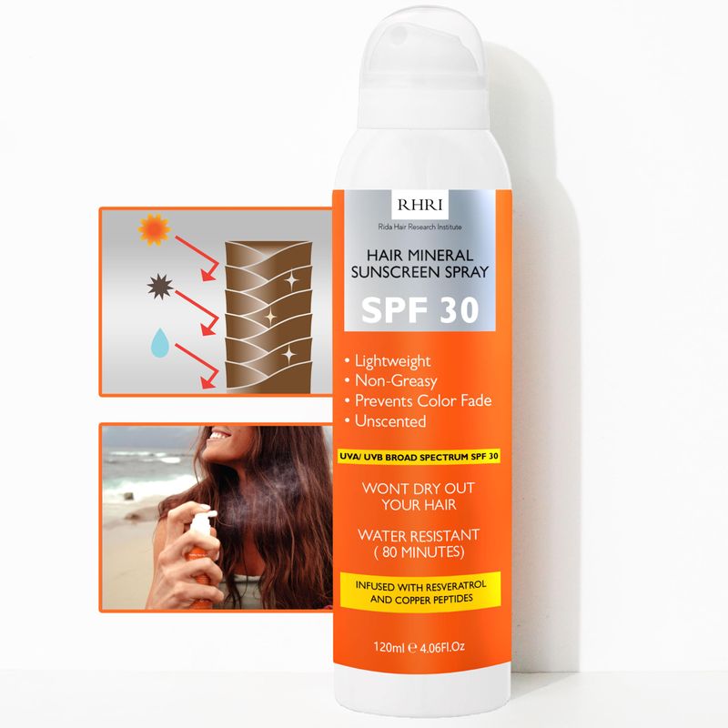 Aerosol Hair Sunscreen for Hair and Scalp, Premium SPF 30 Hair ...