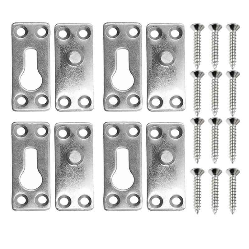 ONEBO 4 Sets of Bed Rail Brackets, Bed Frame Connectors, Bed Brackets ...