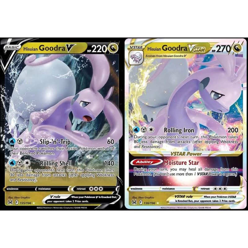 Hisuian Goodra V & VStar Lost Origin - Pokemon Ultra Rare Card Set 135/ ...