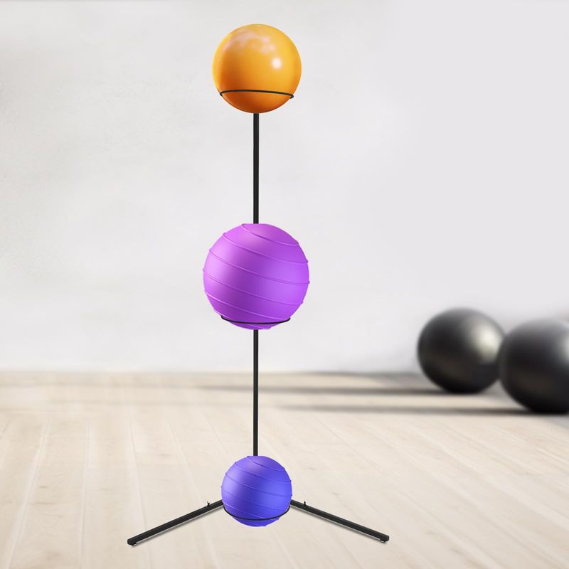 siohdagu Stability Ball Rack, 3-Ball Gym Ball Storage Stand with ...