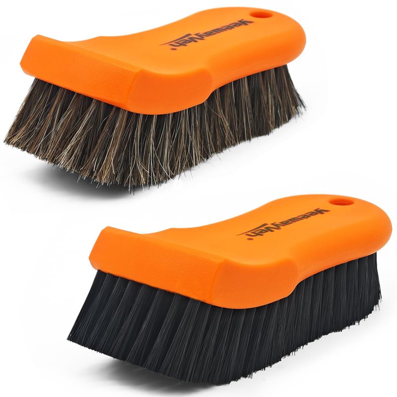 YeewayVeh 2PCS Leather Cleaning Brush, Horse Hair Brush for Car Leather ...