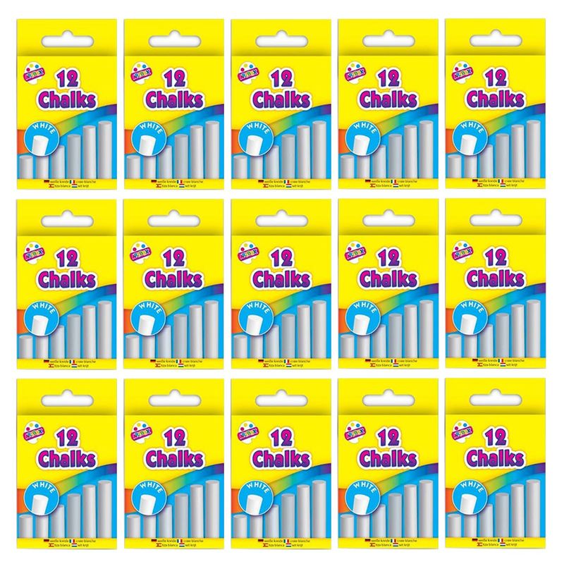 15 Packs - White Chalks for Chalkboards, Sidewalk, Playground ...