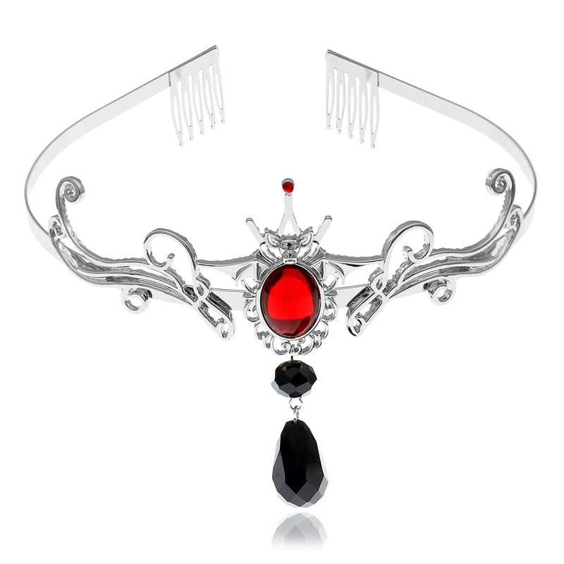 RechicGu Silver Vampire Bat Red Stone Halloween Headband Tiara Comb ...