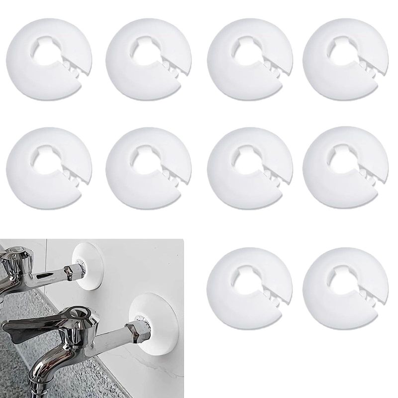 10 Pcs Radiator Pipe Cover, White Plastic Pipe Covers Sleeve, Plastic ...