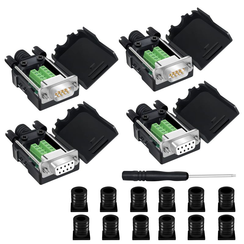 YIOVVOM DB9 Breakout Connector,DB9 Solderless RS232 D-SUB Male and ...