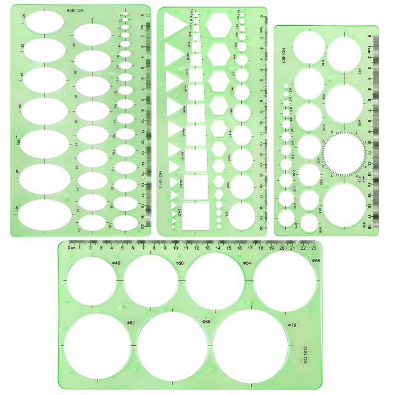 Circle Stencil Template for Drawing, Plastic Circles Geometric Stencils ...