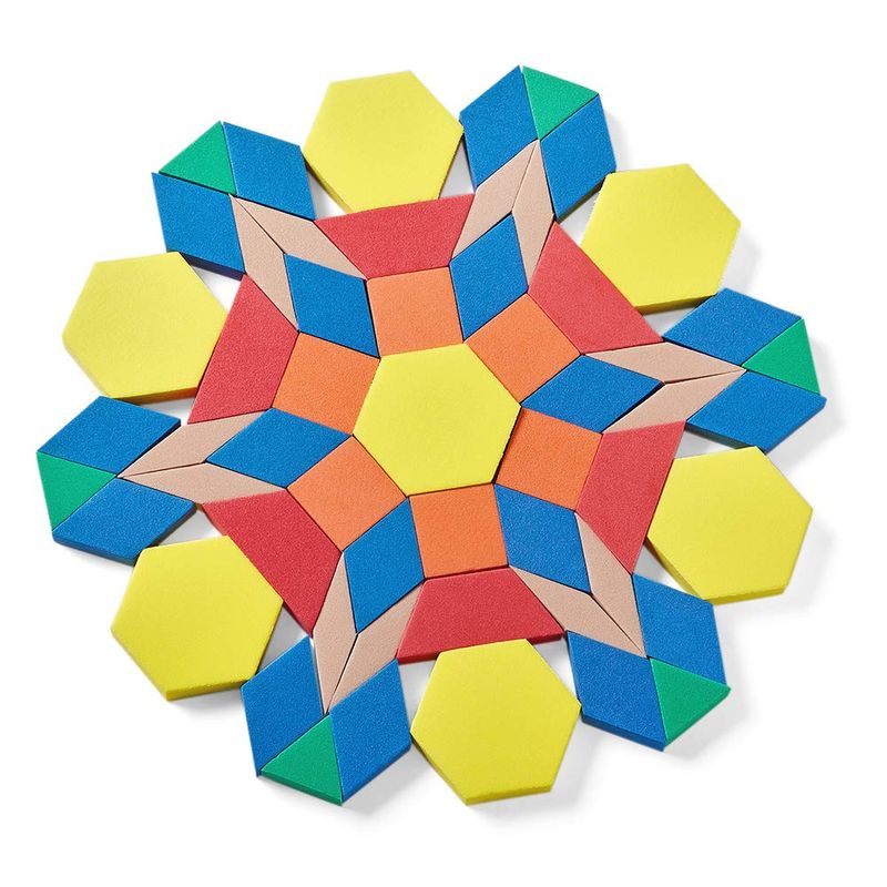 hand2mind Foam Pattern Blocks, Foam Shapes, Geometric Shapes for Kids ...