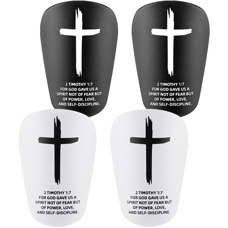 PullCrease 2 Pairs Mini Soccer Shin Guards Christian Faith 3.15 x 1.97 ...