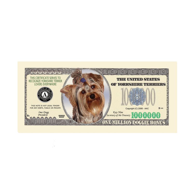 Set of 100 - Yorkshire Terrier Dog Million Dollar Bill - Online ...