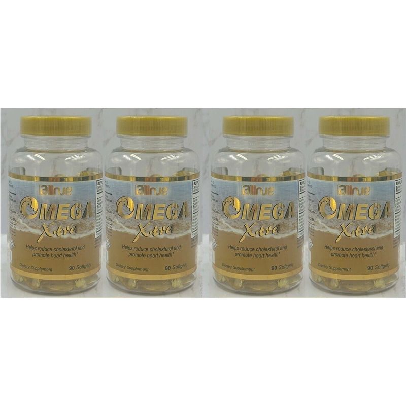4 Omega Xtra 360 Softgels Cholesterol Heart Health Fish Oil Natural ...