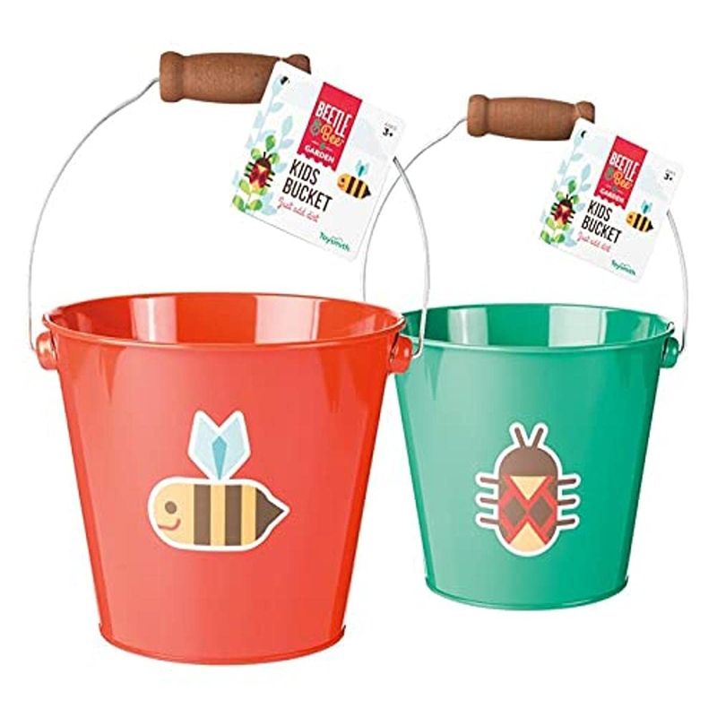 Toysmith Beetle & Bee Kids Bucket, Children's Gardening Bucket ...