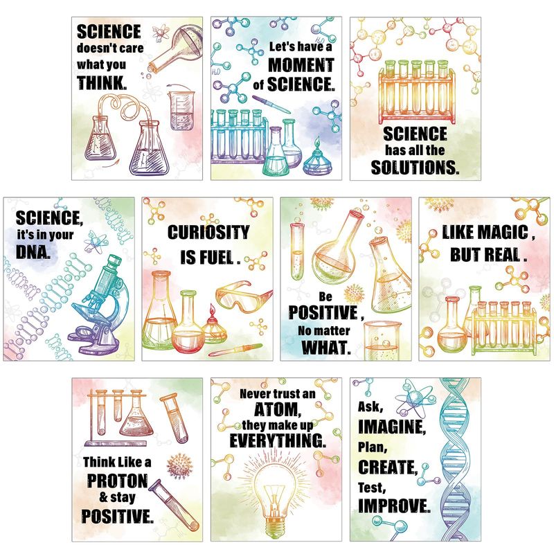 Zonon 10 Pcs Science Classroom Decoration Banner and Poster for ...
