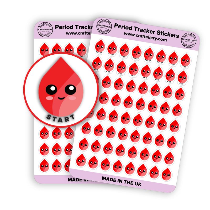 Menstrual Period Tracker Stickers, Blood Transfusion Planner, Red Cells ...