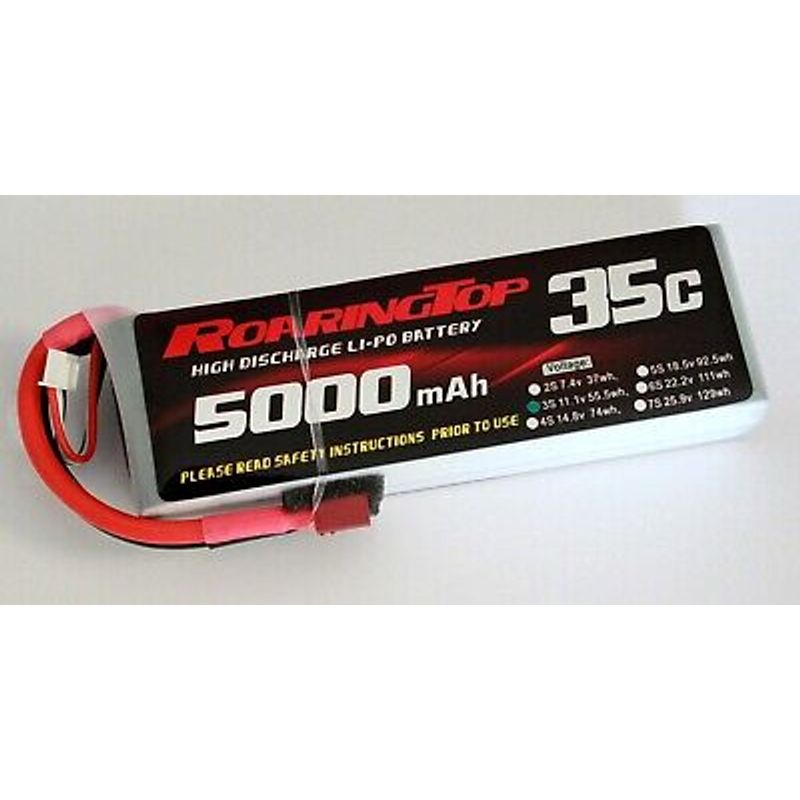 RoaringTop LiPo Battery Pack 35C 5000mAh 3S 11.1V Deans Plug - Online Marketplace - EveryMarket