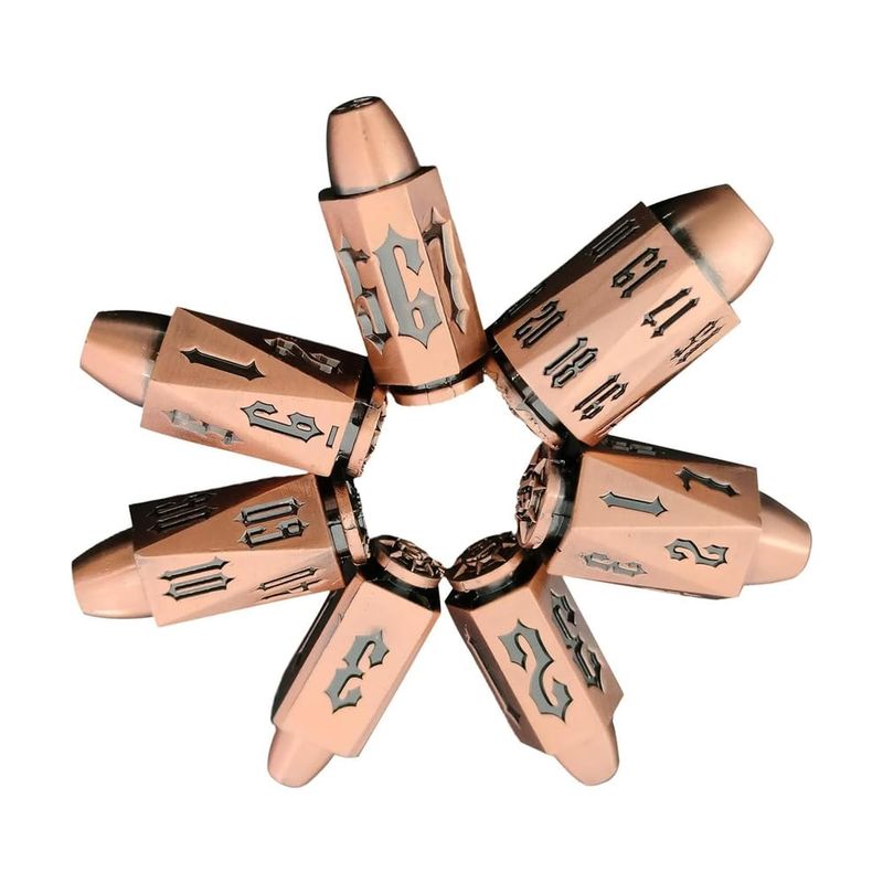 CENPEK Bullet Dice Set, DND Dice Metal Revolver Dice, Dice Gun Dice DND ...