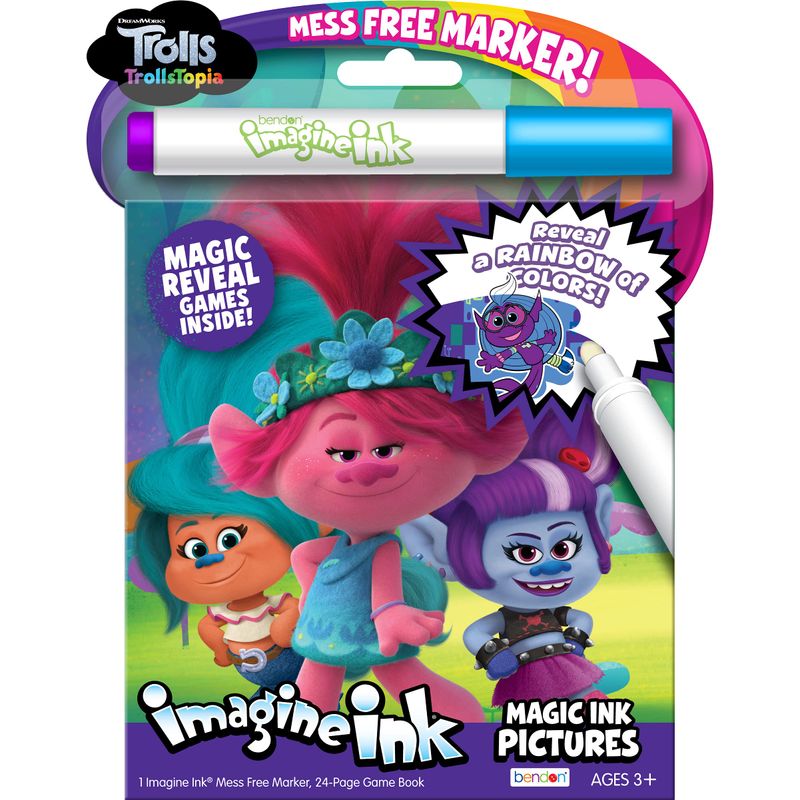 Trolls DreamWorks Trolltopia 12-Page Imagine Ink Pad with 1 Mess Free ...