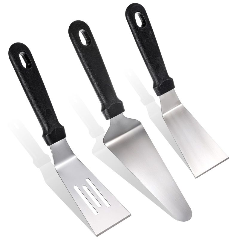 TIESOME Small Spatulas for Kitchen Use, 3-Piece Stainless Steel Spatula ...