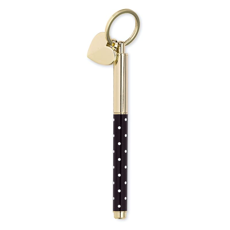 Kate Spade New York Black Metal Ink Pen Key Fob, Black Ink Ballpoint ...
