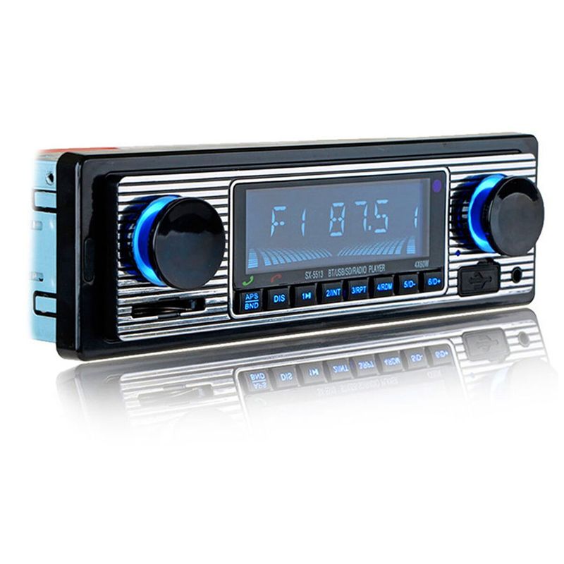 In-Dash 1 Din Car FM Retro Radio MP3 Player Bluetooth USB/TF/AUX Audio ...