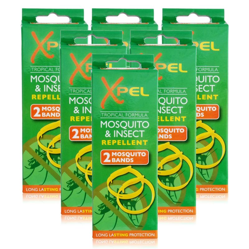 6x Xpel Mosquito Insect Fly Bite Repellent Bands Tropical Formula Twin ...