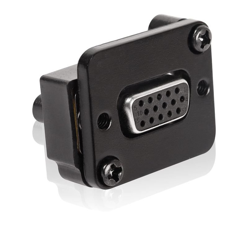QIANRENON DB15 Panel Mount Straight Through Connector VGA Female to ...