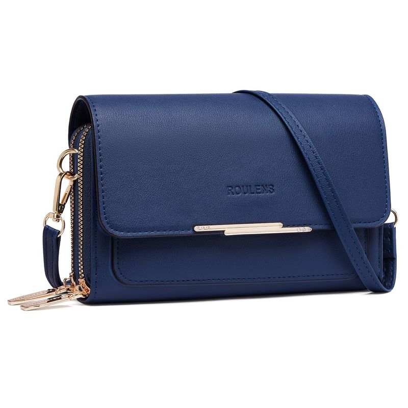 Roulens Small Crossbody Phone Bag for Women,PU Leather Mobile Phone Bags Card Holder Purse and ...