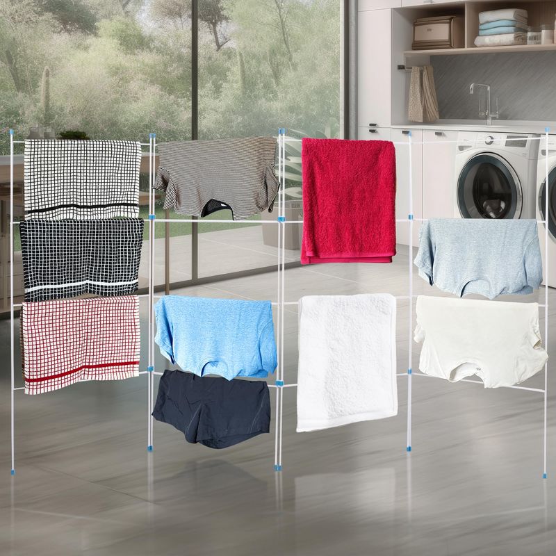 BARGAINS-GALORE 4 Fold Clothes Airer Drying Rack - Indoor & Outdoor Use ...