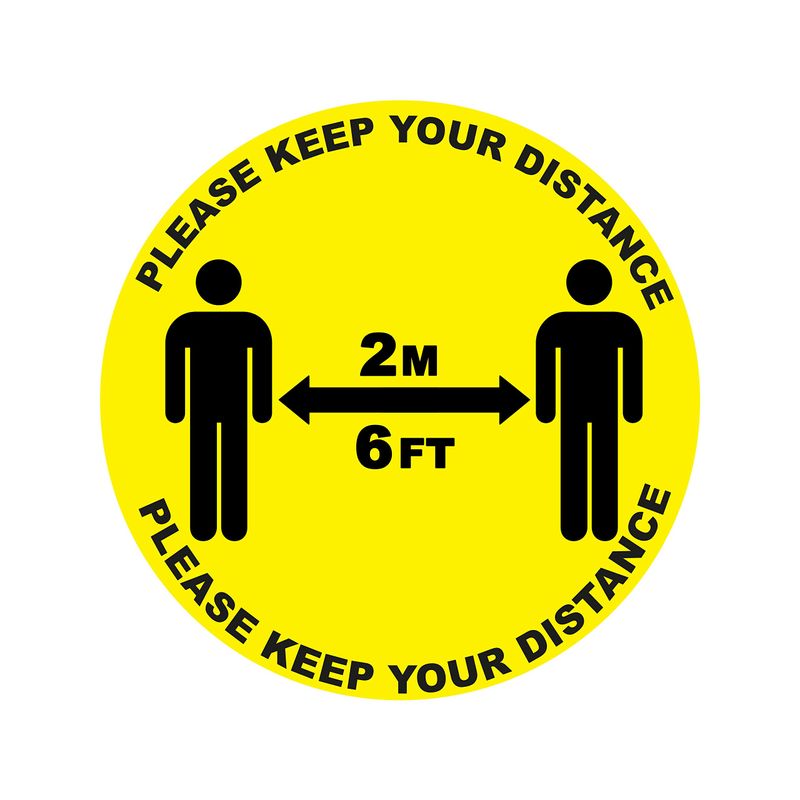 4 x please keep your distance - social distancing landscape floor ...