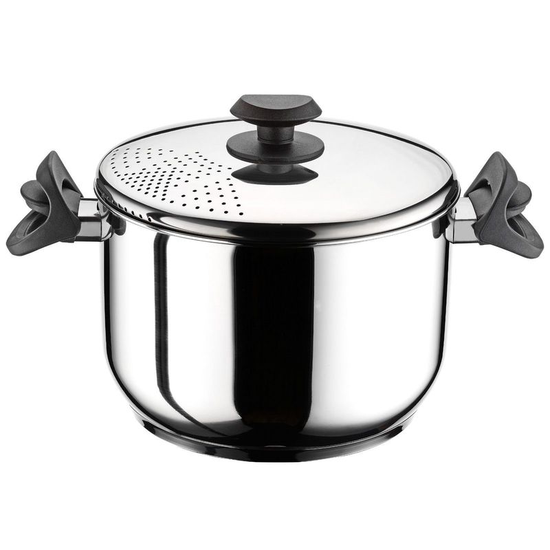 Stainless Steel Pasta Pot Spaghetti Pot with Locking Strainer Lid 22 cm ...