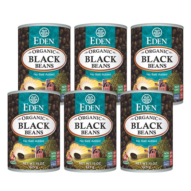 Eden Organic Black Beans No Salt Added 15 OZ (Pack of 6) - Online ...