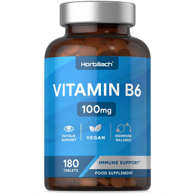 Vitamin B6 100mg | 180 High Strength Tablets | Regulation of Hormonal Activity & Fatigue Support ...
