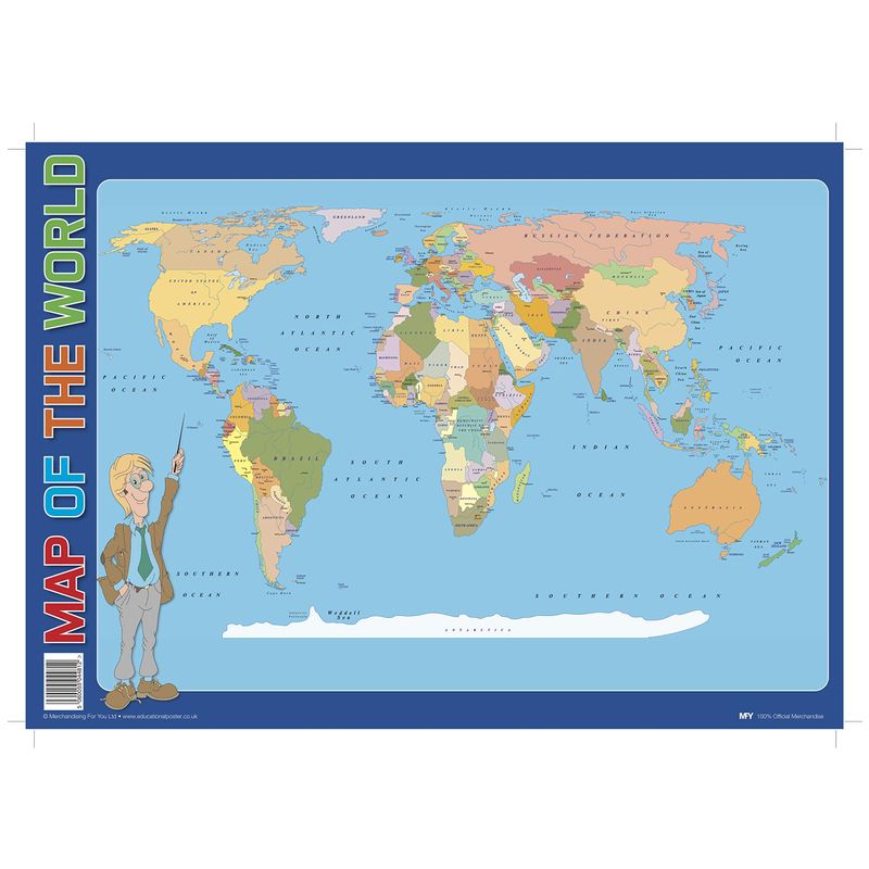 Map Of The World Educational Posters & Colourful Wall Charts for ...