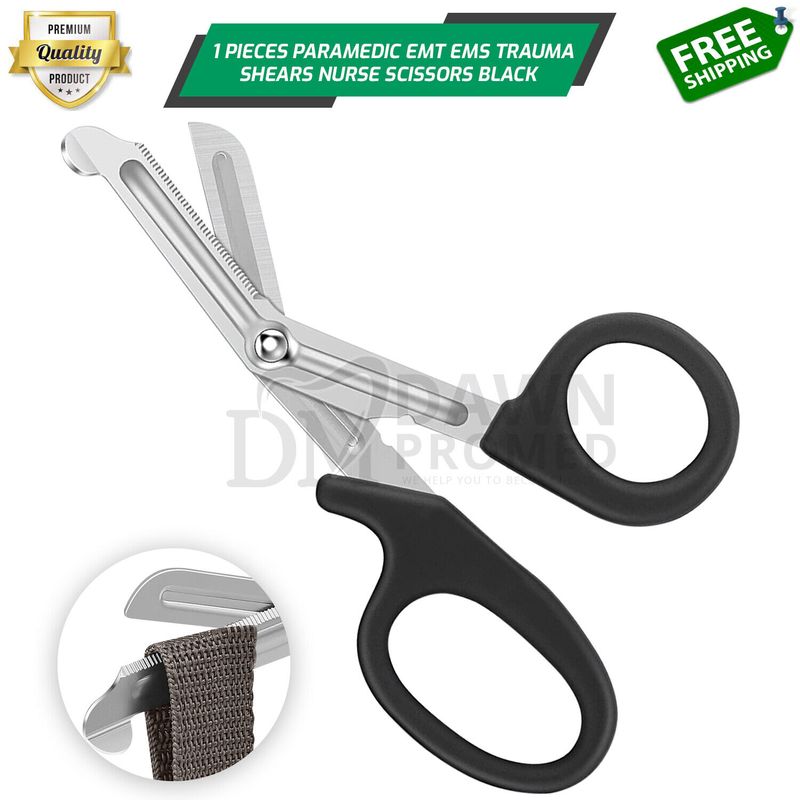 Paramedic EMT EMS Trauma Shears Nurse Scissors First Aid 7.25" Black ...