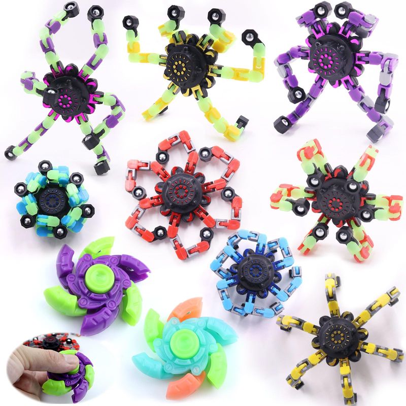 GZqiancang Pack of 8 Robot Fidget Spinners, DIY Malleable Fidget ...