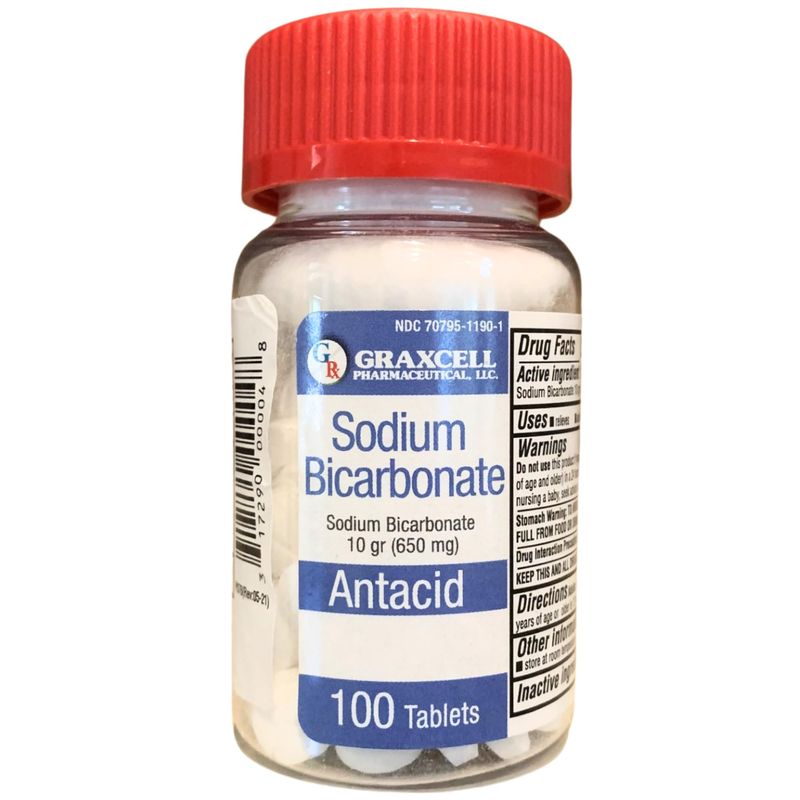 Sodium Bicarbonate Tablets |USP 650mg (10 Grains) |Relief of Acid ...