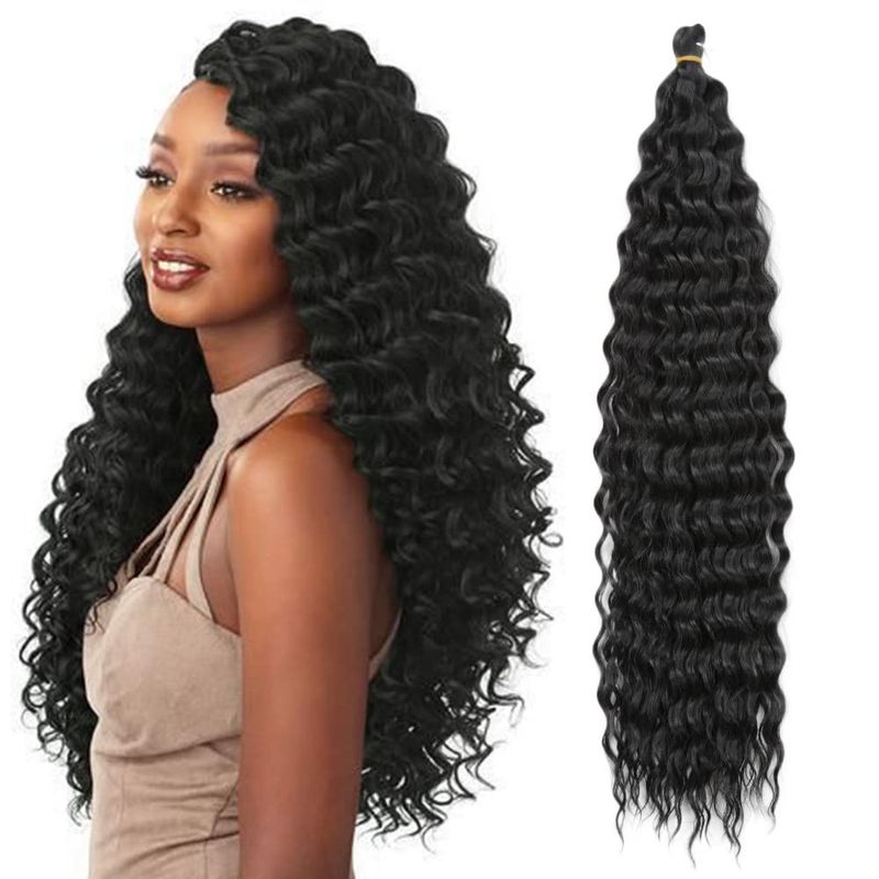 22 Inch 3 Packs Deep Twist Crochet Hair Ocean Wave Curly Bohemian ...