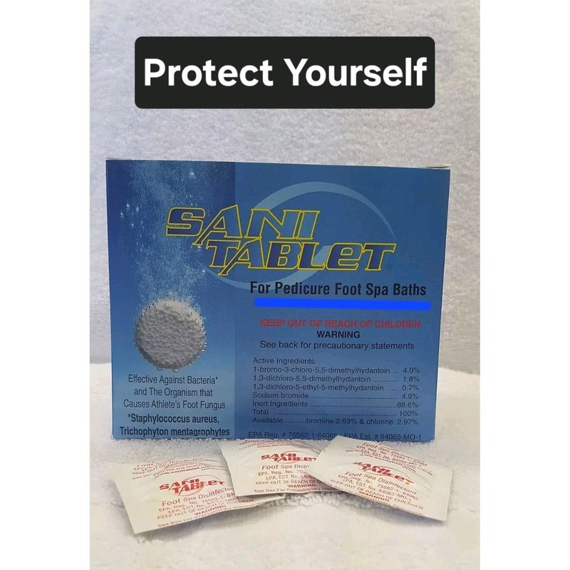 20 SANI TABLETS - PEDICURES -Eliminates bacteria, fungi, and viruses ...