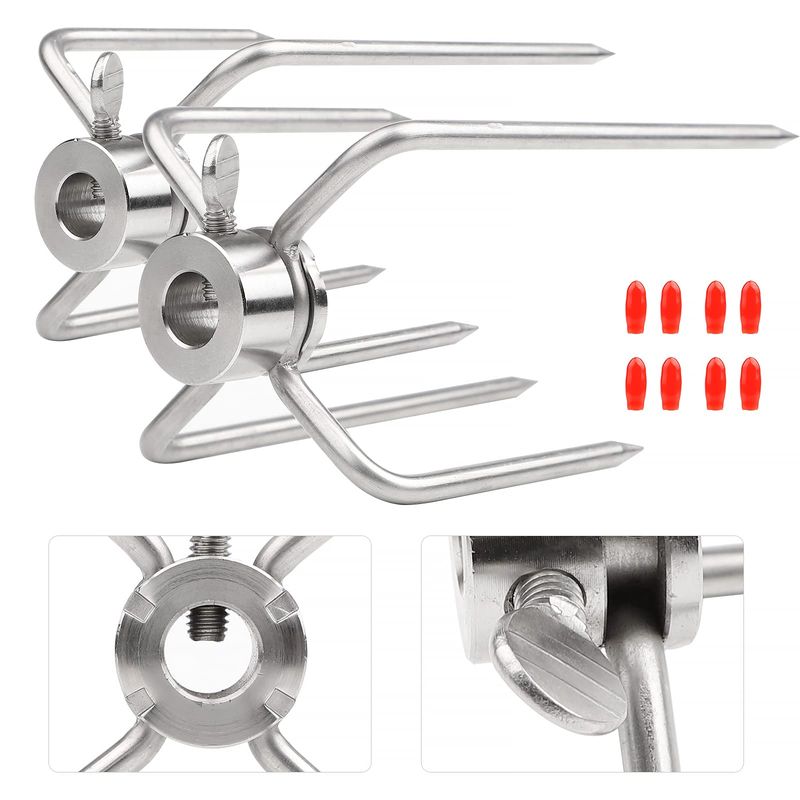 CPROSP 2 Meat Clips for Rotisserie Skewers, Meat Needles for Barbecue ...