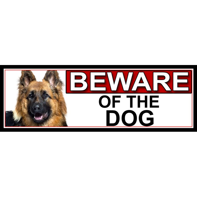German Shepherd BEWARE OF THE DOG METAL GATE SIGN 266mm x 87m. (524H2 ...