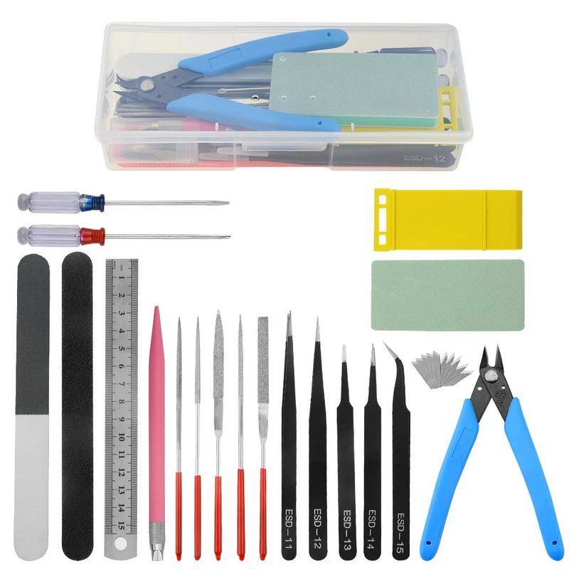 WMYCONGCONG 29 PCS Gundam Modeler Basic Tools Craft Set Hobby Building Tools Kit for ...